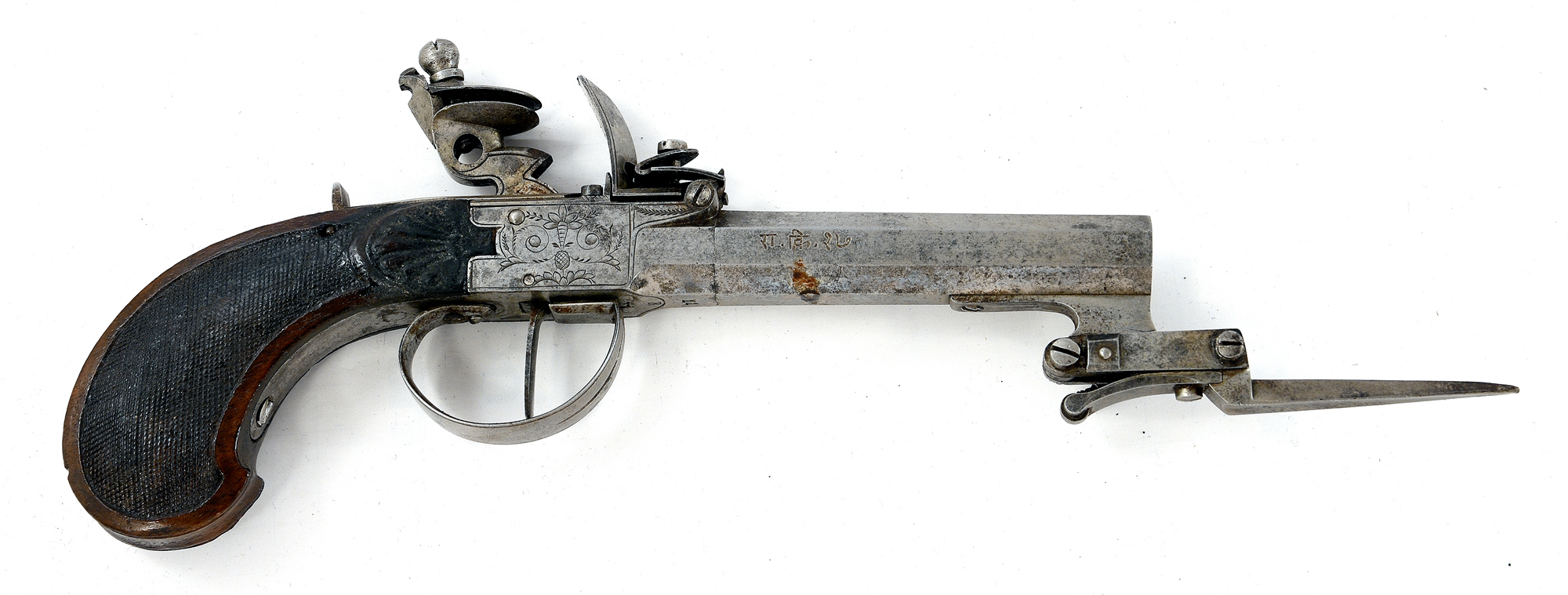 FLINTLOCK POCKET PISTOL WITH BAYONET | Auktion